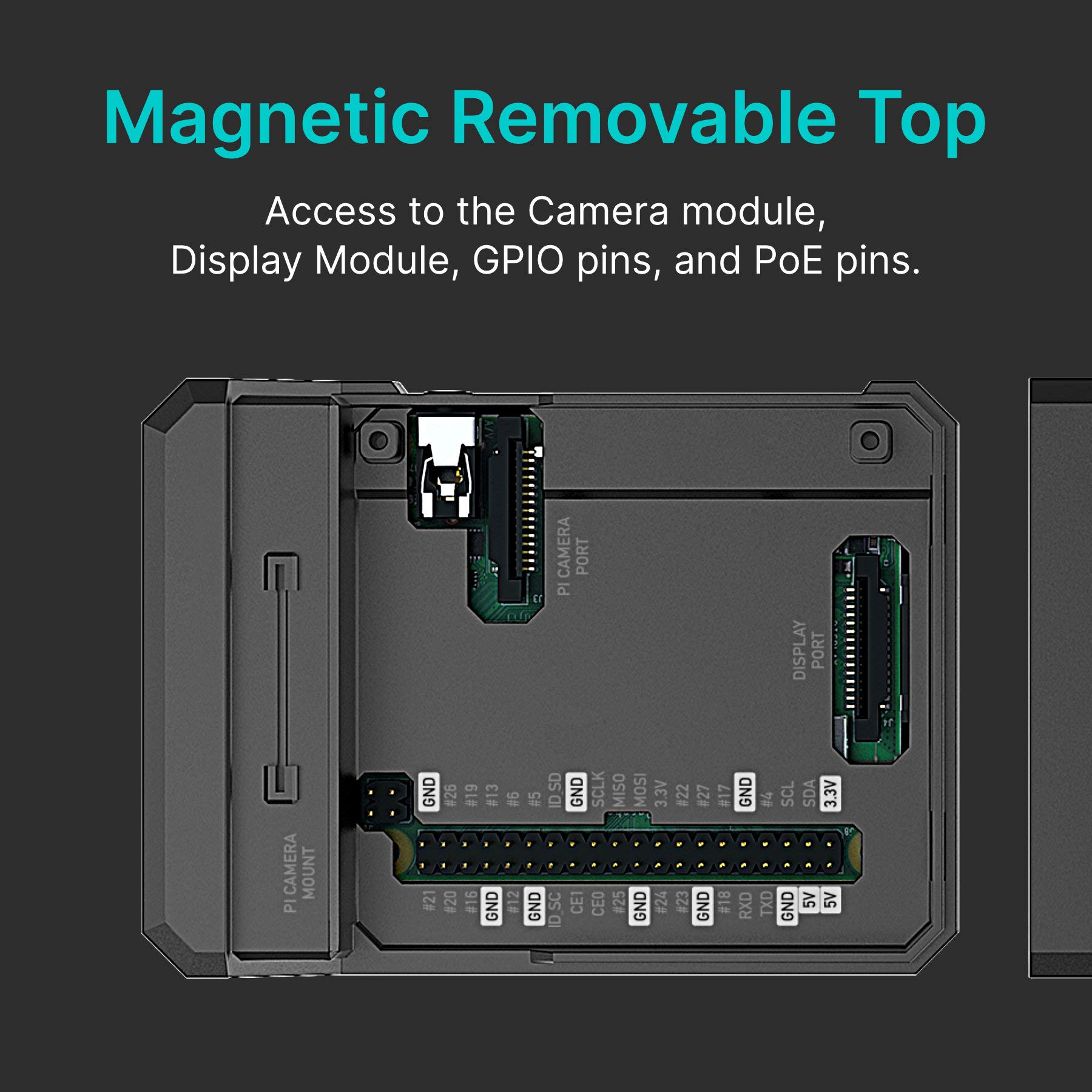 Argon NEO Case with USB Type-C Power Supply for Raspberry Pi 4 | Supports Cooling Fan, Camera, and LCD Display | GPIO and PoE Pins are Accessible