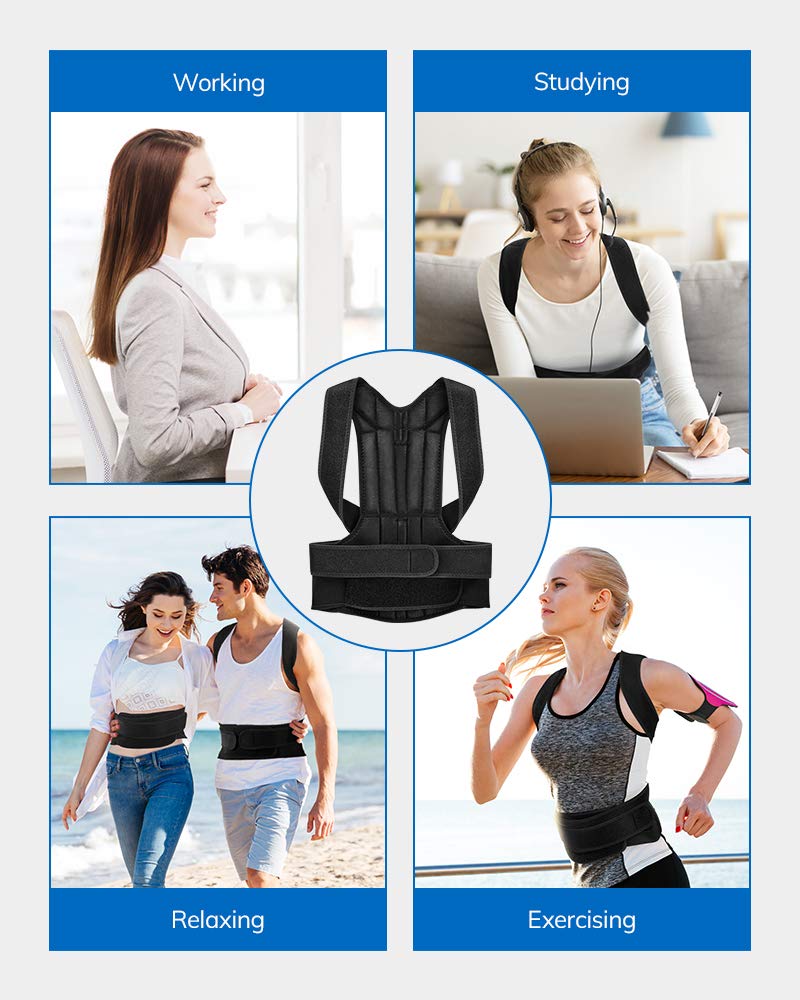 AEVO Compact Posture Corrector for Men and Women, Adjustable Upper Back Brace for Clavicle Support, Neck, Shoulder, and Back Pain Relief, Invisible Comfortable Back Straightener,M