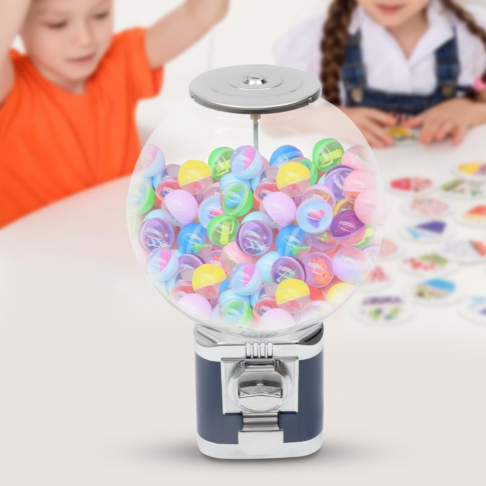 awolsrgiop Candy Dispenser Vending Machine, Candy Machine Gumball Machine Maker Big Bubble Candy Dispenser Machine Toy Vending Machine For Kids 1.26β Ball Bulk Vending Machines w/Key (Dark Blue)