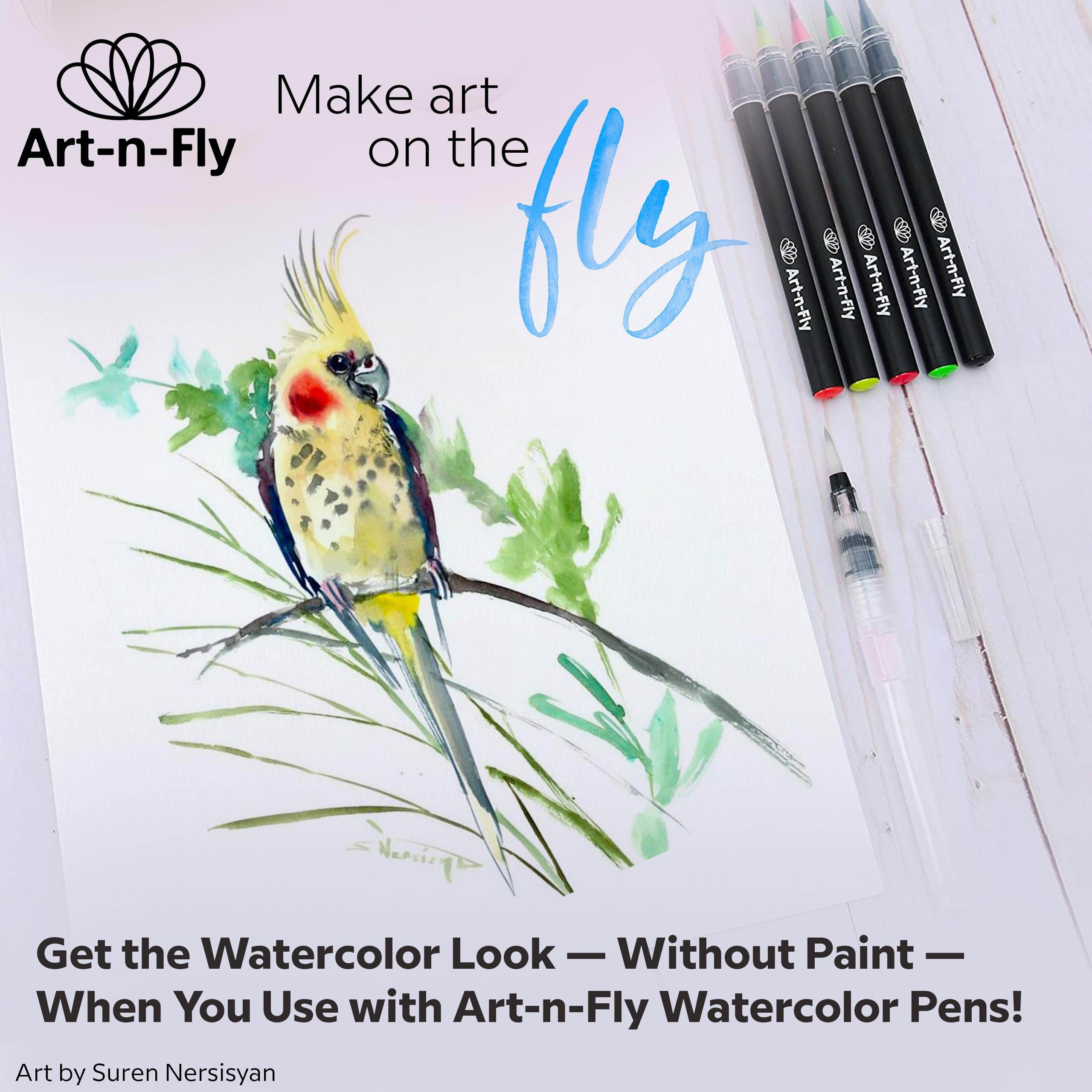 Art-N-Fly 100% Cotton Watercolor Paper Cylinder Mold 15 Sheets 140lb/300gsm Professional Grade