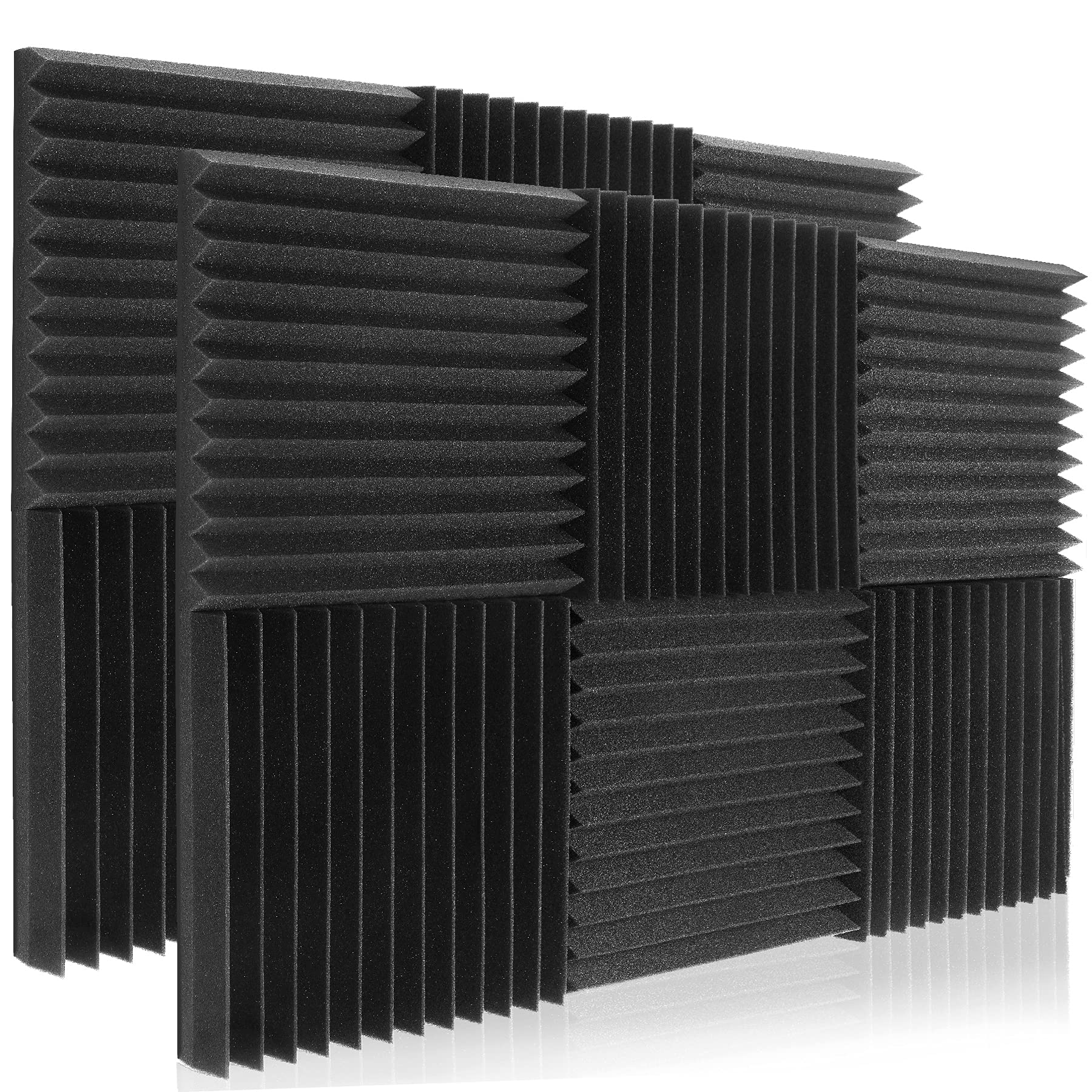 Acoustic Foam Panels 12 Pack 2βx12βx12β Sound Proof Padding Soundproofing Studio Foam Wedges (12 Square Feet)