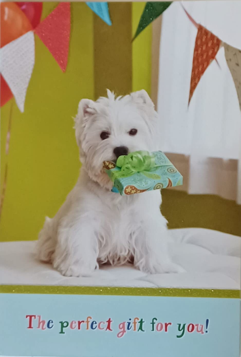 Greeting Card A Year Full of God's Goodness And Daily Blessings To Enjoy Religious Christian Happy Birthday with West Highland White Terrier Westie Dog