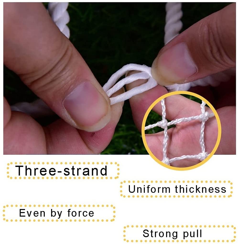 Braided Rope Net White Rope Net Baby Safety Rail Banister Stair Net Indoor Staircase Balcony Protection Anti-Fall Net 8mm*10cm Protective Net Stair Safety Net (Size:2 * 3m(6.6 * 9.