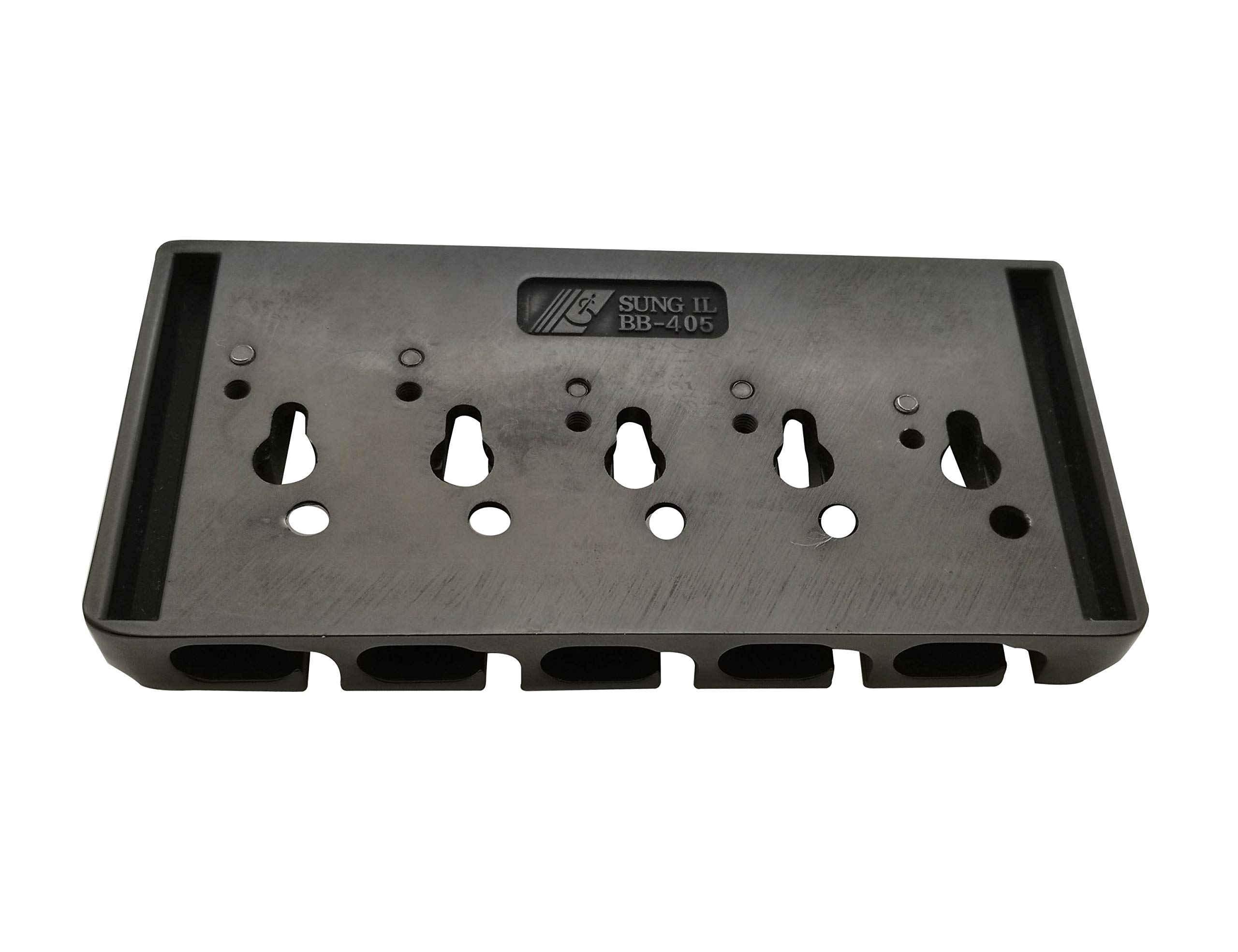 Guyker 5 String Bass Bridge with Locking Zinc Saddles – Dual Load Type A Bridges String Space 19mm Replacement for Jazz Bass or Precision Electric Instruments (Black)