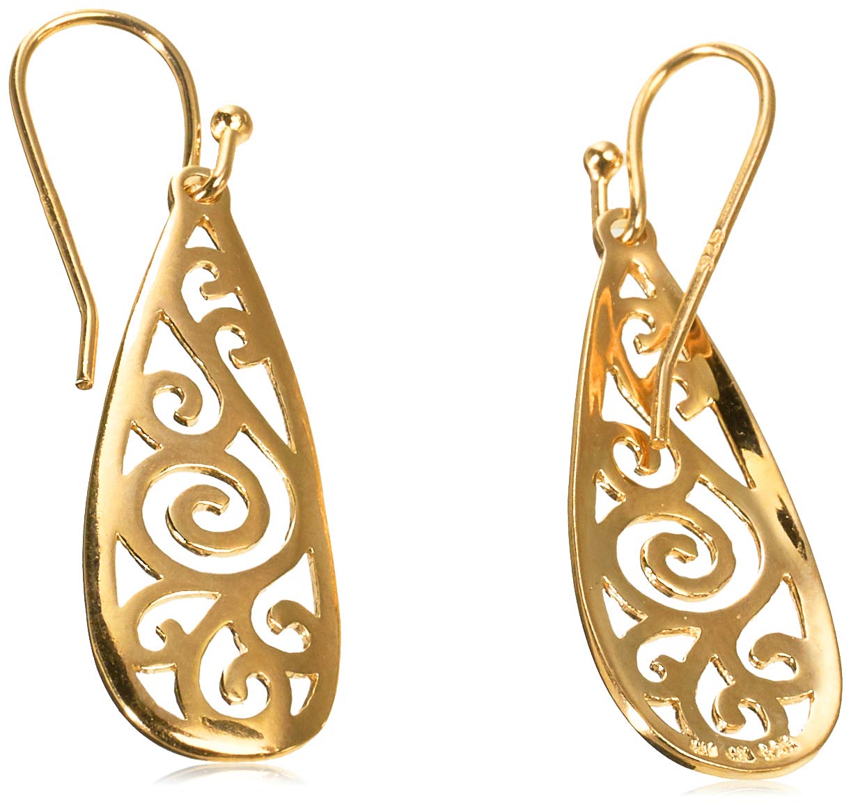 Amazon Essentials Sterling Silver Filigree Teardrop Earrings (previously Amazon Collection)