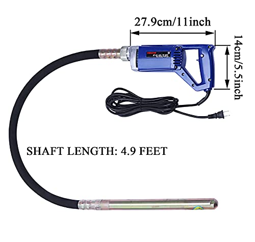 Bizoepro Hand Held Power Concrete Vibrators 13000 VPM Electric Concrete Vibrator 800W 3/4 HP Handheld Construction Portable Pencil Concrete Vibrabrater