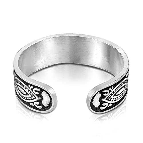 AeraVida Sleek Unisex Balinese Marquise Design Sterling Silver Long Toe or Pinky Ring, 0.20 inch
