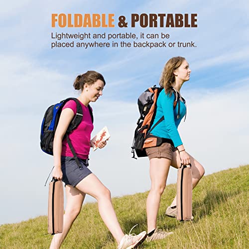 Apurioni Lightweight Folding Camping Table, Washable Fabric Compact Portable Table with Storage Bag for Outdoor, Hiking, Backpacking, Picnic, Travel, Fishing, Partio-Beige