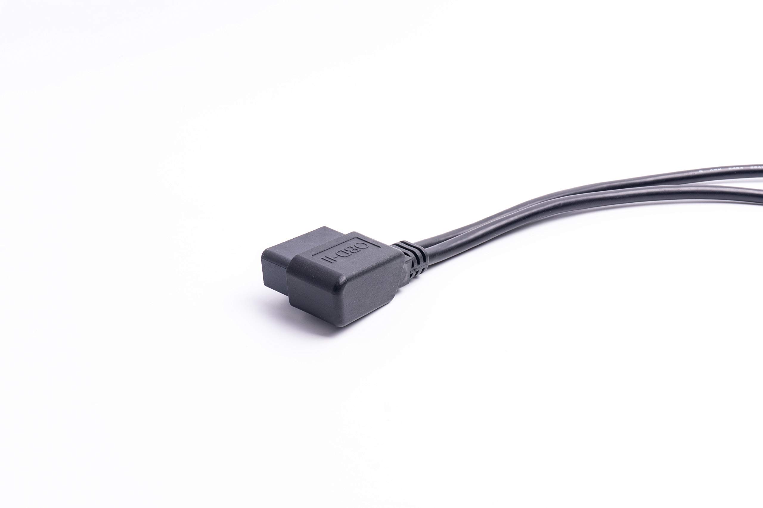 ARTECKIN Right Angle Universal OBD II OBD2 16pin Extension Splitter Y Cable 1 Male to 2 Female with Underdash Bracket for GPS