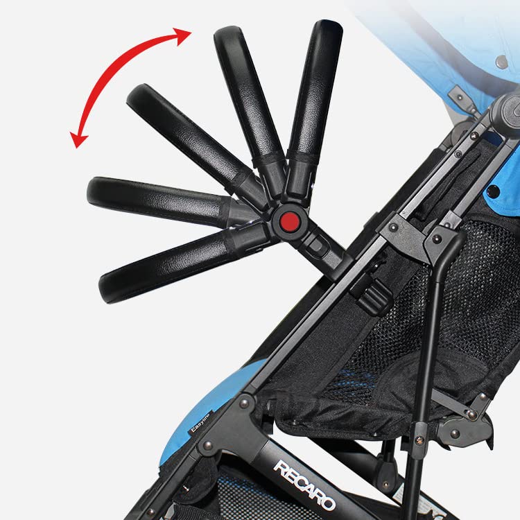Baby Stroller Bumper Bar, Armrest Handle Crossbar, Black PU Leather