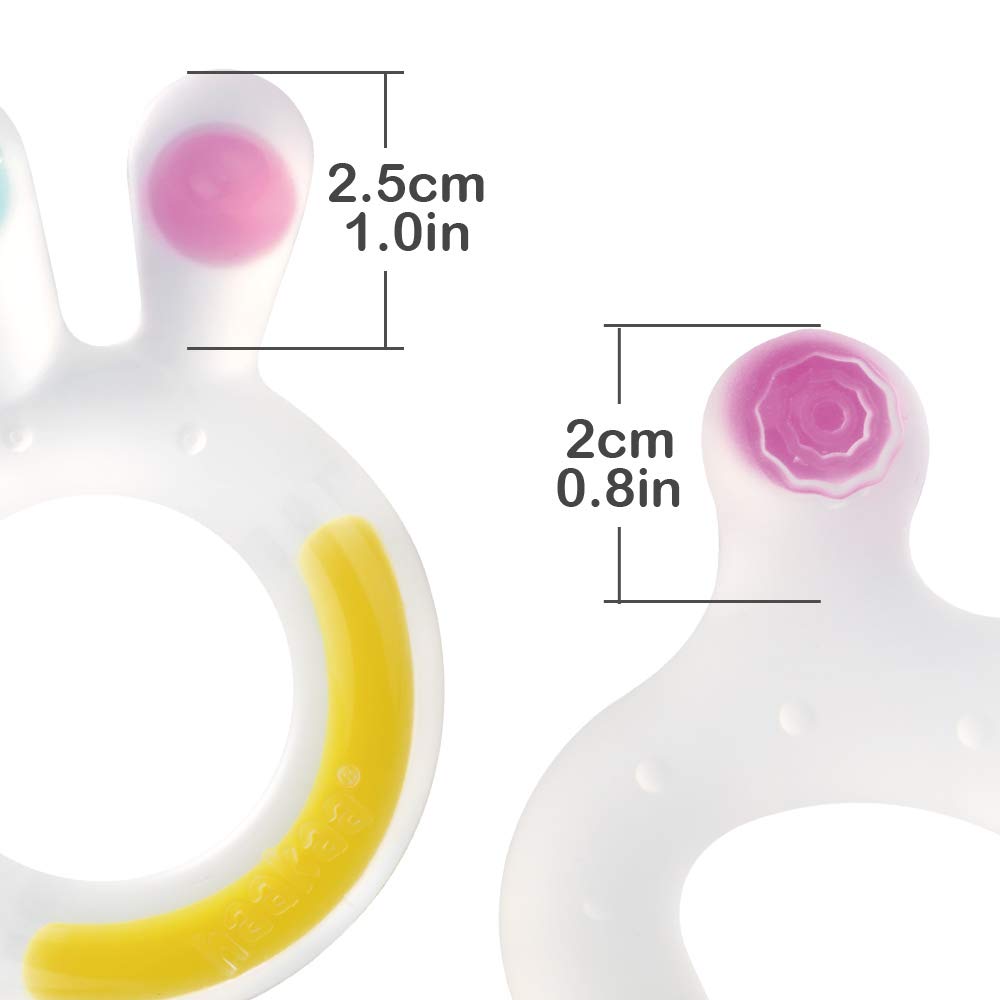 haakaa Baby Teething Toys Baby Teethers Toys for Babies Palm Silicone Teether Combo, Soothe Teething Pain and Itching Gums, BPA Free, 3M+
