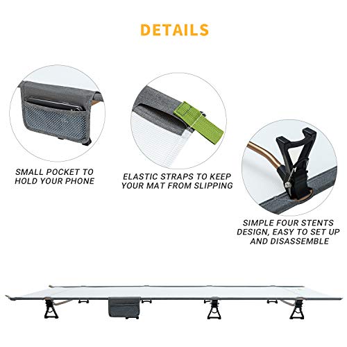 ATEPA AC3101_Dark Grey Folding Camping Cot, 75” × 25”× 4.7