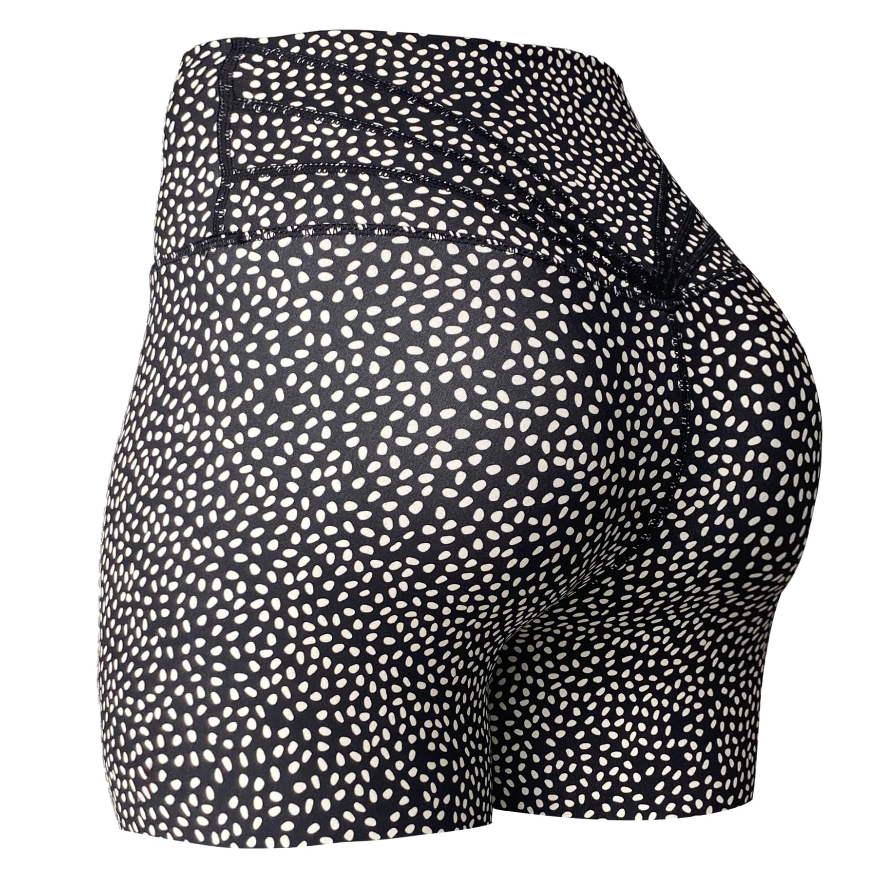 Aoxjox Trinity Workout Biker Shorts for Women Tummy Control High Waisted Exercise Athletic Gym Running Yoga Shorts 6" (Black Dot Print, Medium)