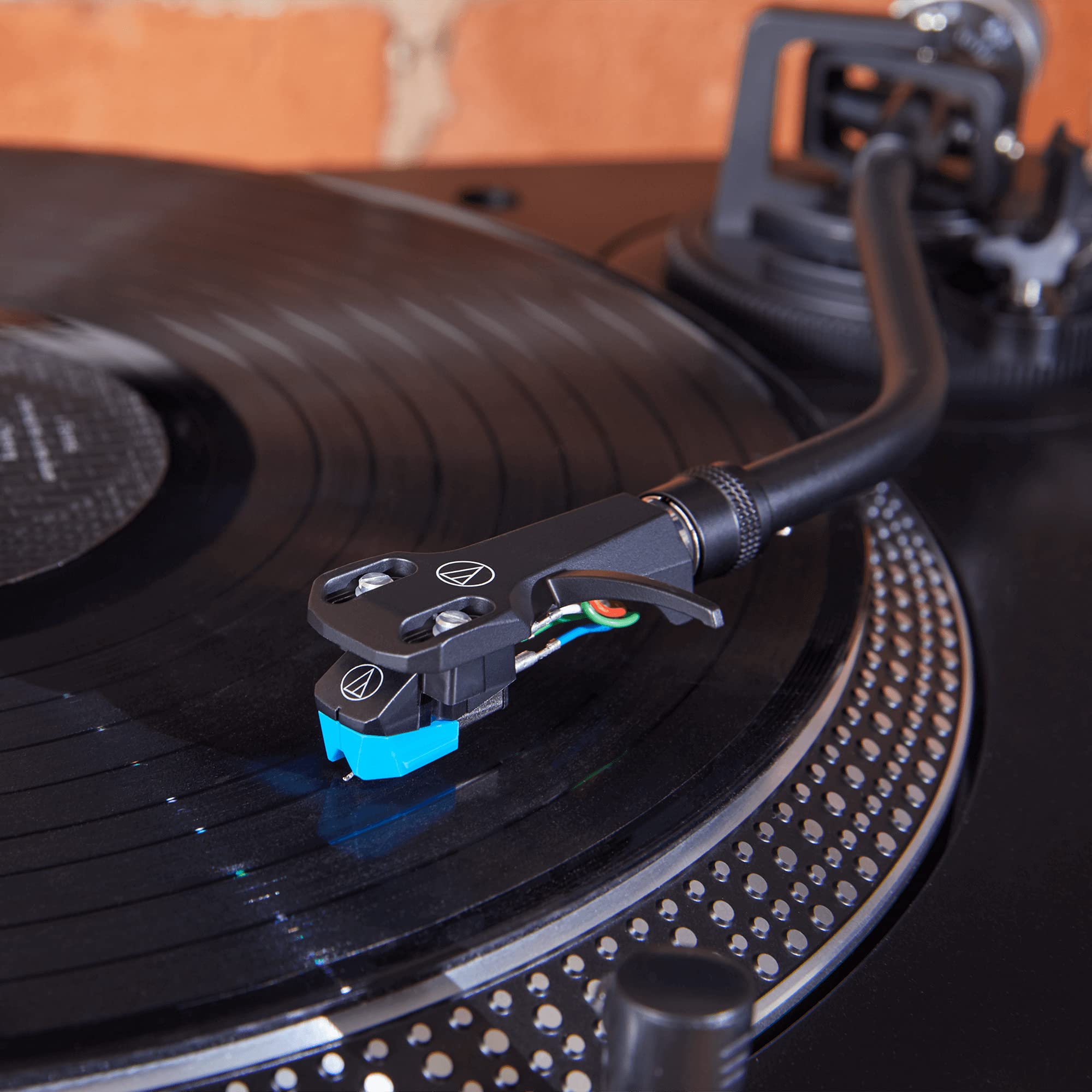 Audio-Technica AT-VM95C/H Turntable Headshell/Cartridge Combo Kit Blue - AT-VM95C Dual Moving Magnet Cartridge and AT-HS6BK Headshell Bundle with Blucoil Vinyl Cleaning Kit