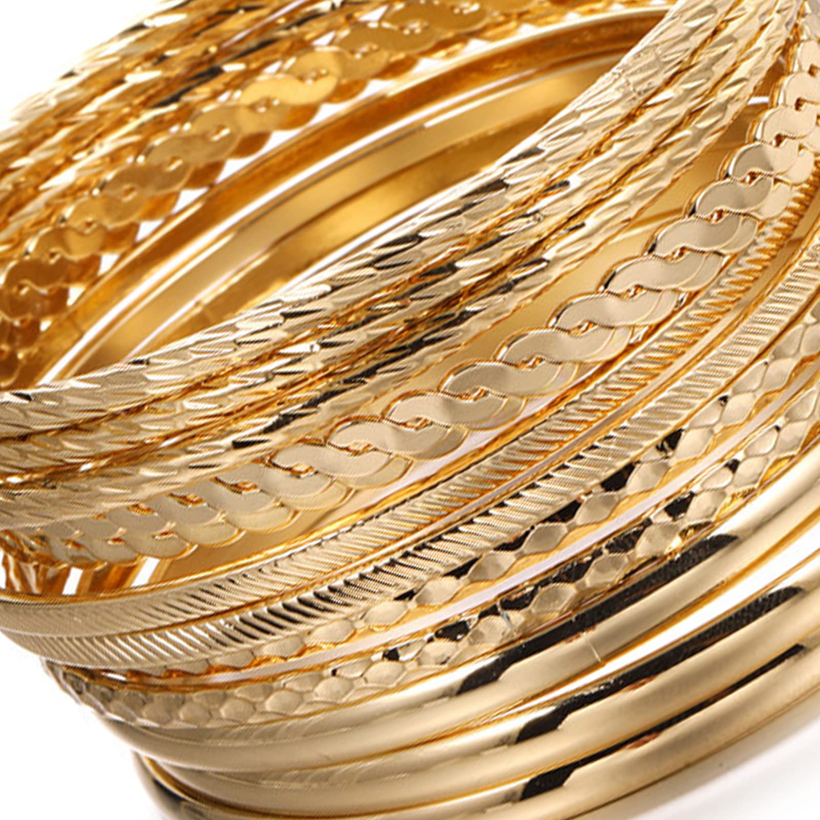Aonklot Indian Bangles for Women Gold Stackable Bangle Bracelets Set Layers Bohemica Bracelets Multi Cuff Bangle Bracelet Wedding Jewelry for Women Girls