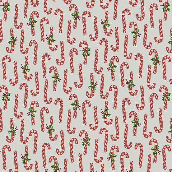 Christmas Themed Fabrics - Andover Fabrics - Cut by The Yard (Red Metallic - Scroll)