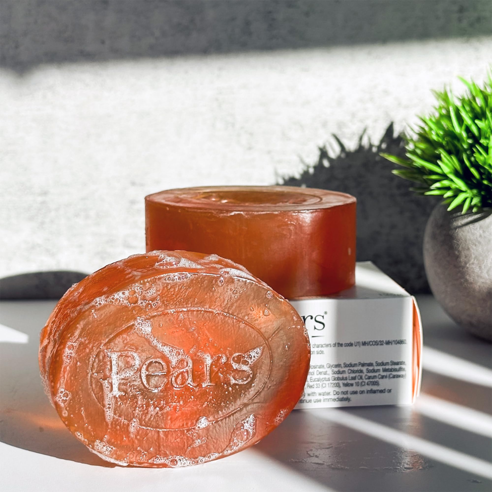 Pears Soap, Face & Body Soap, Amber β Pure & Gentle Transparent Bar Soap, Moisturizing Glycerin Soap with Natural Oils for Pampered, Glowing Skin, 4.4 Oz (Pack of 24)