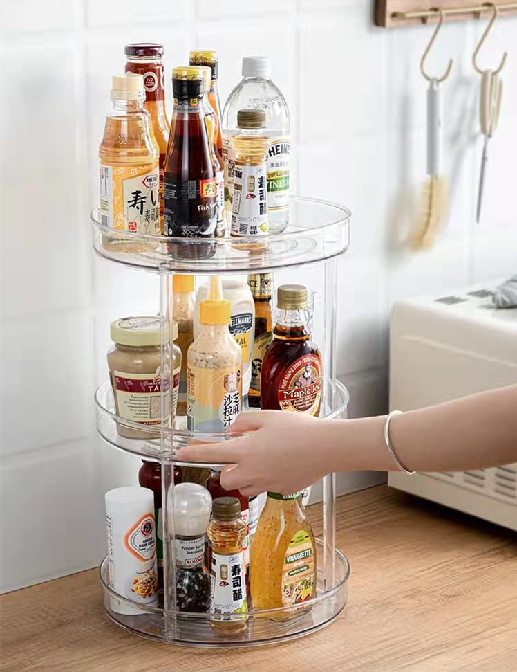 Artchros 3 Tier Lazy Susan Turntable Organizer Rotating Plate Spice Rack Standing Kitchen Rack - 9.25 inch