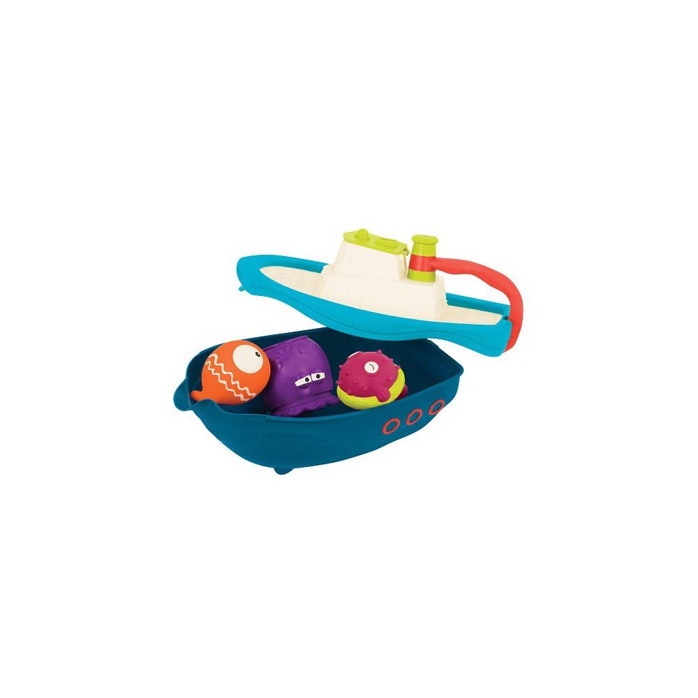 B. toys- Off the Hook- Water Play Bath & Beach Toy Boat with Squirting Toys & Hidden Storage Compartment- Baby Toys β 6 Months