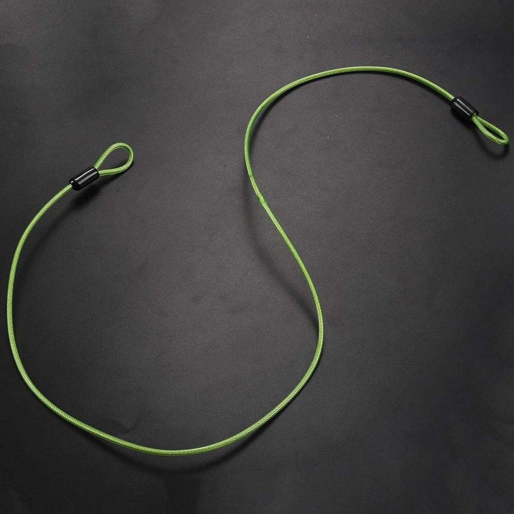 Aeromdale 100cm x 2mm Cycling Sport Security Loop Cable Lock Bicycle Bikes Scooter U-Lock - Green