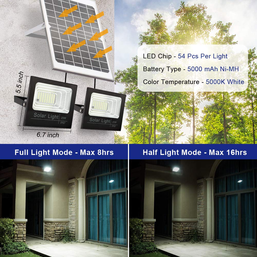 APONUO Solar Flood Lights Outdoor Dusk to Dawn,Solar Security Flood Lights 56Leds Motion Sensor IP67 Waterproof with Remote Control 16.4ft Cable Solar Power Flood Lights for Barn, Flags, House, Pool