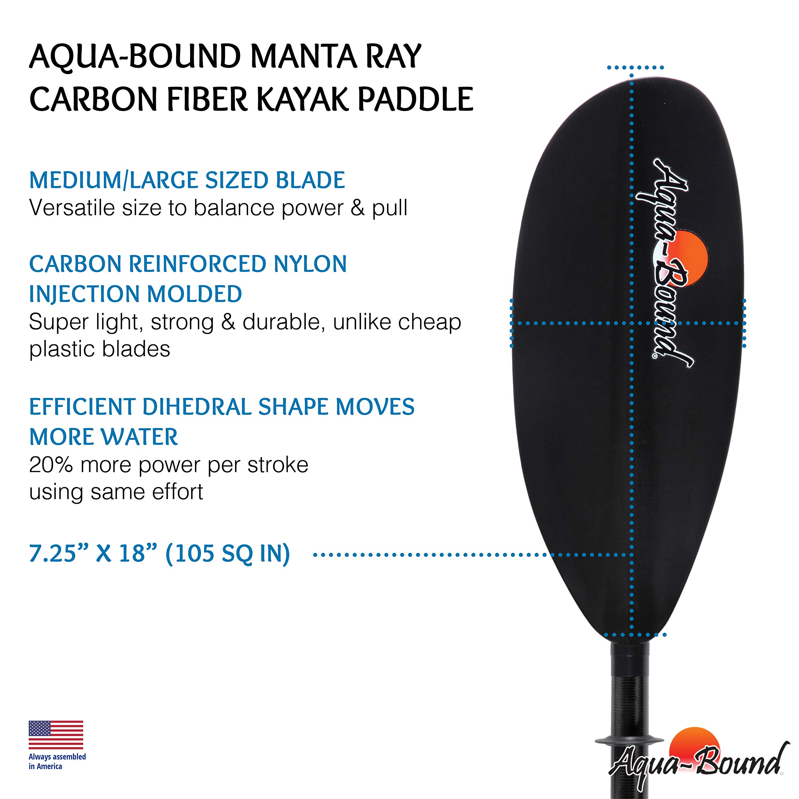 Aqua-Bound Manta Ray Carbon 2-Piece Posi-Lok Kayak Paddle