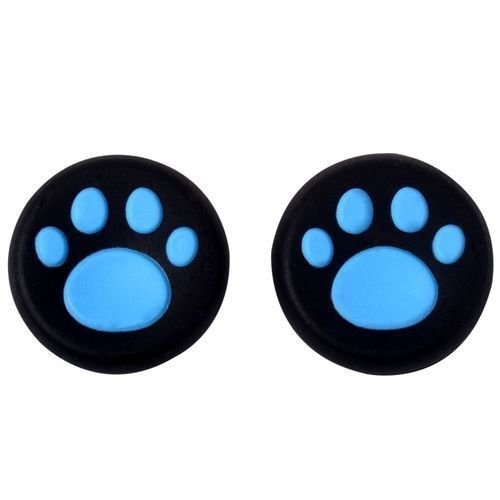 Analog Silicone Thumb Stick Grips Cap Joystick ThumbSticks Caps Cover for PS4 PS3 Xbox One Xbox 360 PS2 Game Controllers (4 x Blue Cat Dog Paw)