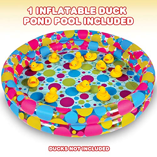 ArtCreativity Duck Pond Pool Inflate, 3ft x 6 Inch Inflatable Pool for Carnival Games, Ducks Memory Matching Games, and Outdoor Water Activities, Durable Carnival Party Supplies (Ducks not Included)
