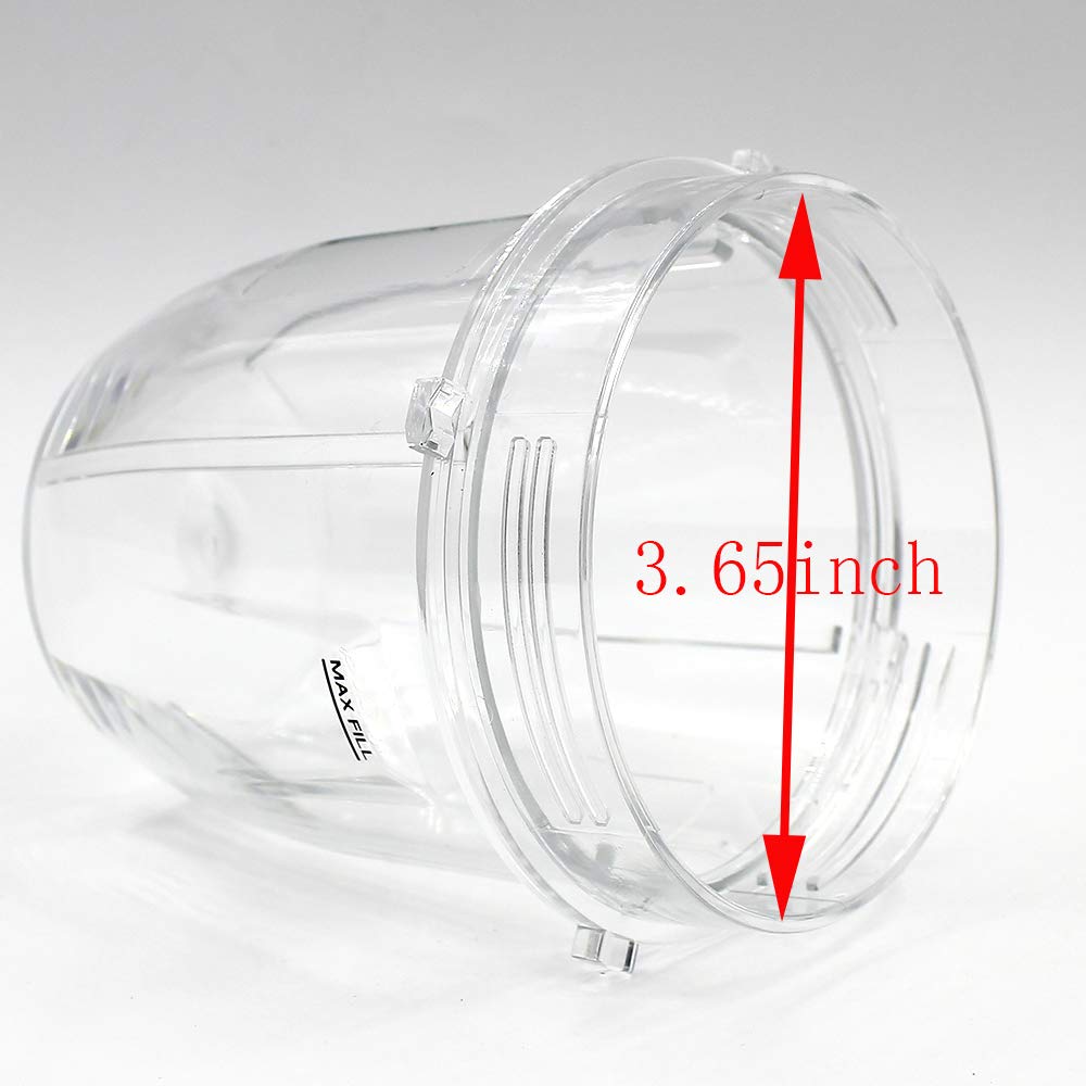 Anbige 2 Packs Replacement Parts Cup with lid, Compatible with Nutri Ninja Blenders BL480 BL482 BL642 NN102 BL682 BL450 BL2013 (2 12oz cup with lid)