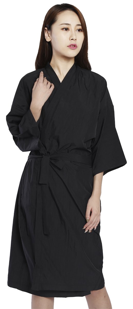 PERFEHAIR Salon Client Gowns Kimono Style, Hair Salon Smocks Capes- 43 Inch Long (Black)