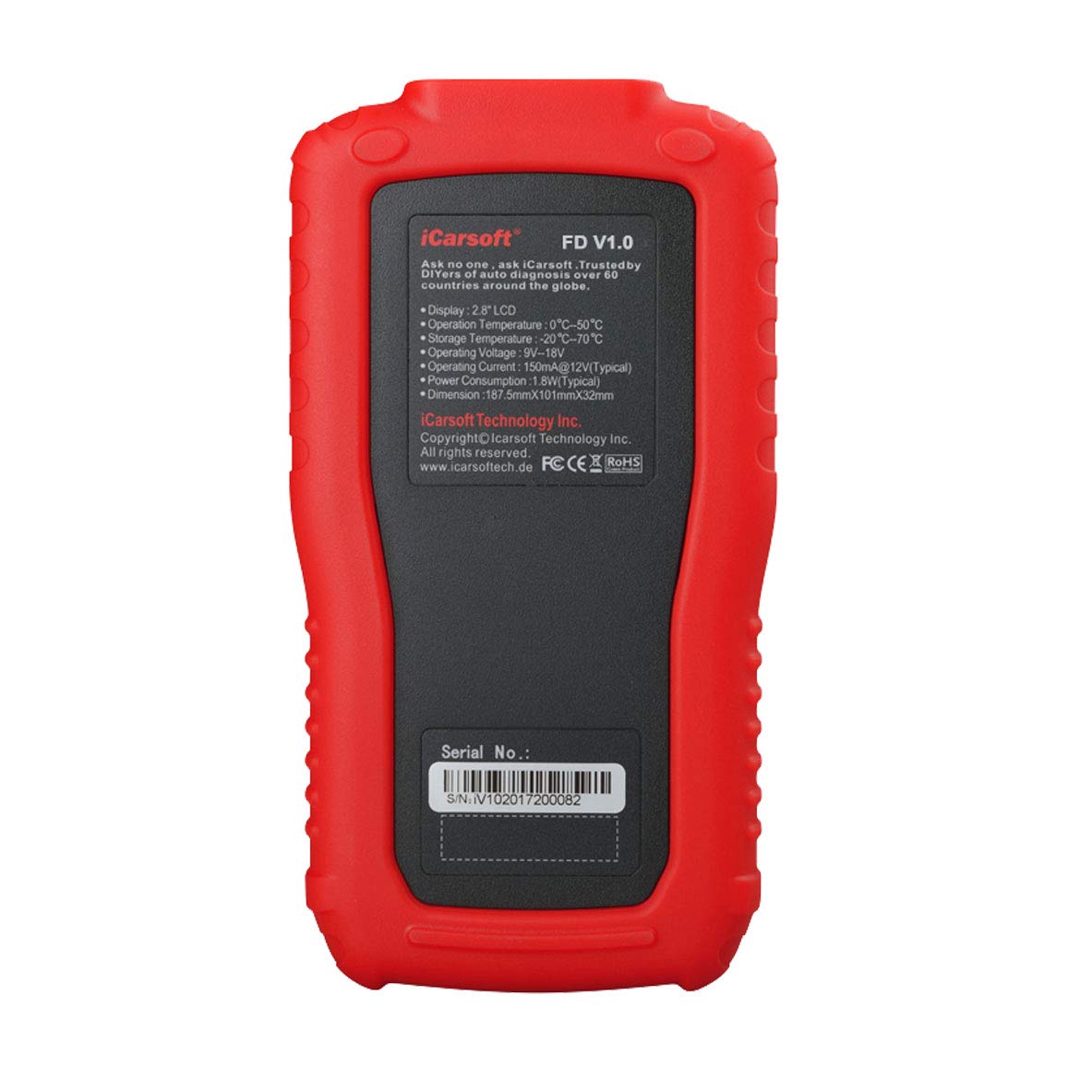 Auto Diagnostic Scanner iCarsoft FD V1.0 for Ford/Holden, ABS, SRS, Oil Service Reset ect (Red)
