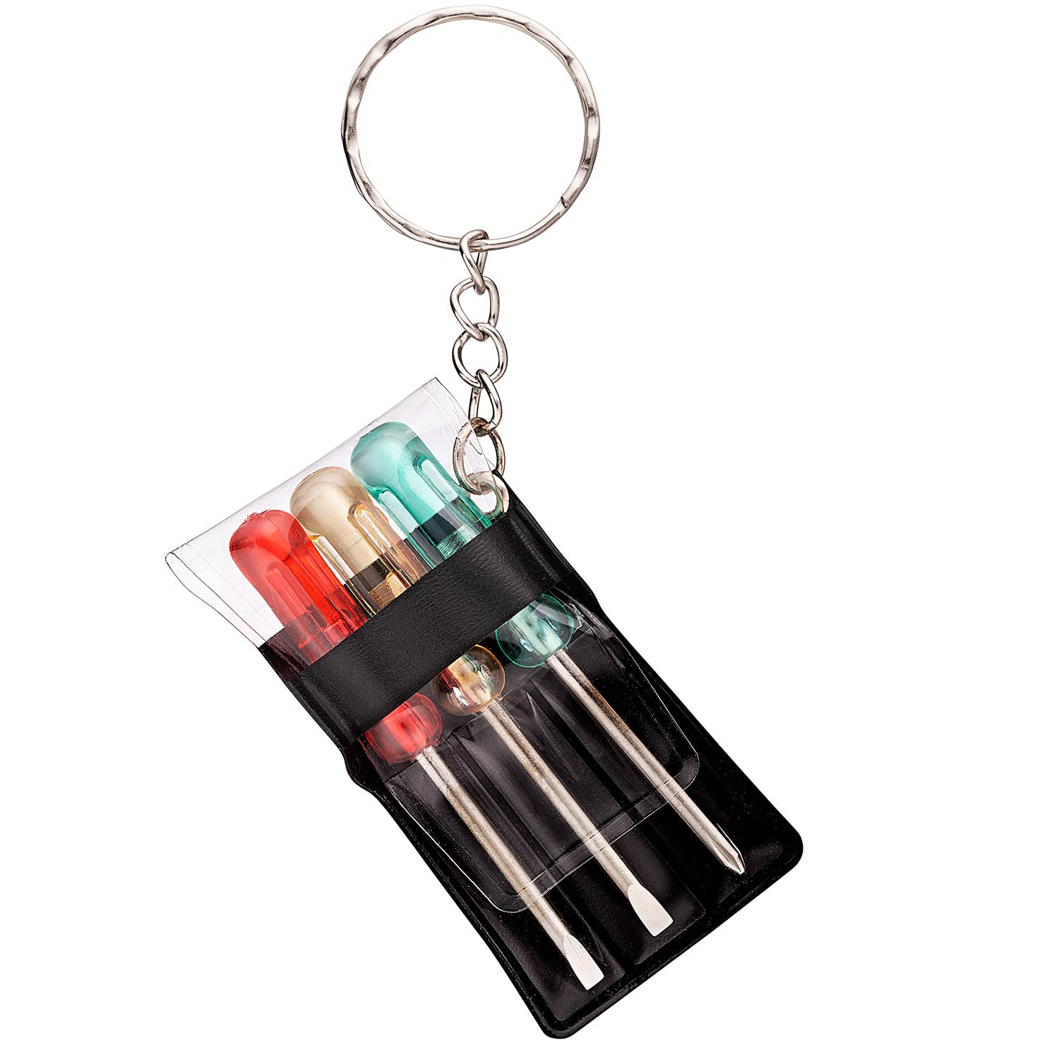 ArtCreativity Mini Screwdriver Set with Keychain (12 Pack) - Useful Adult Party Favors, Each Set Includes 3 Screw Drivers in a Handy Portable Pouch - Pocket Screwdriver & Mini Toolkit Keychain