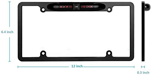 AXECO License Plate Frame Backup Camera, Rear View Camera Reverse Parking Aid System 170° Viewing Angle Universal Car Truck Night Vision Waterproof High Sensitive 8 Bright LED
