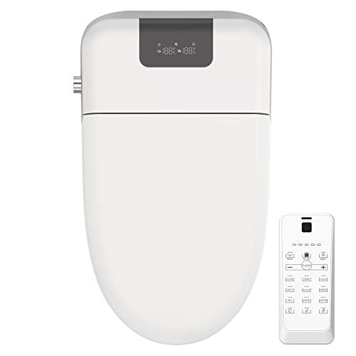 Auto Open/Close Lid Smart Toilet Bidet with Built-in Tank, Auto Flush & Wash, Elongated Heated Seat, Adjustable Water Temperature, and LED Light (1.28GPF)