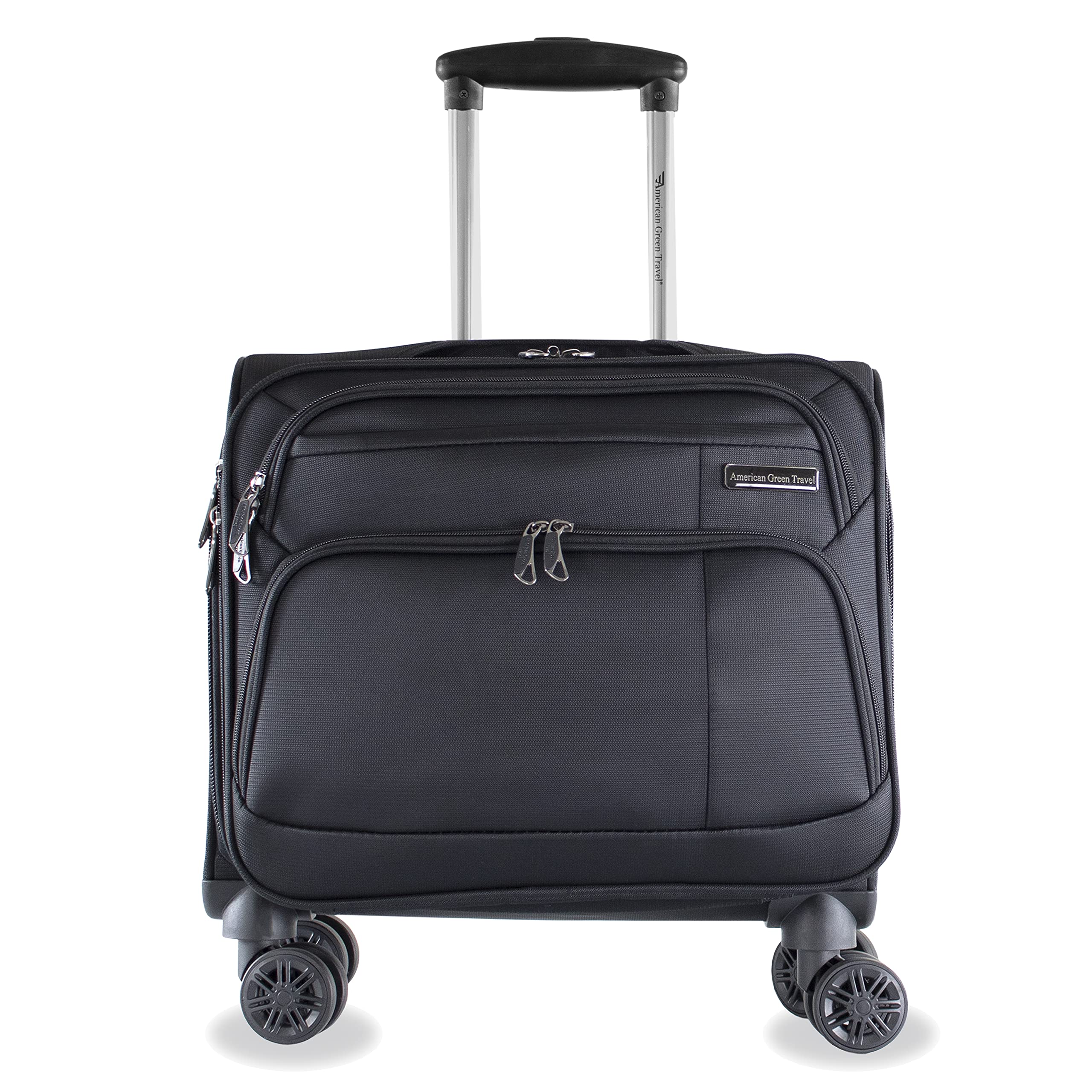 American Green Travel - Jefferson Rolling Laptop Bag with Spinner Wheels, Carry On Travel Briefcase, Work Computer Bag, Underseat Luggage, 17-Inch