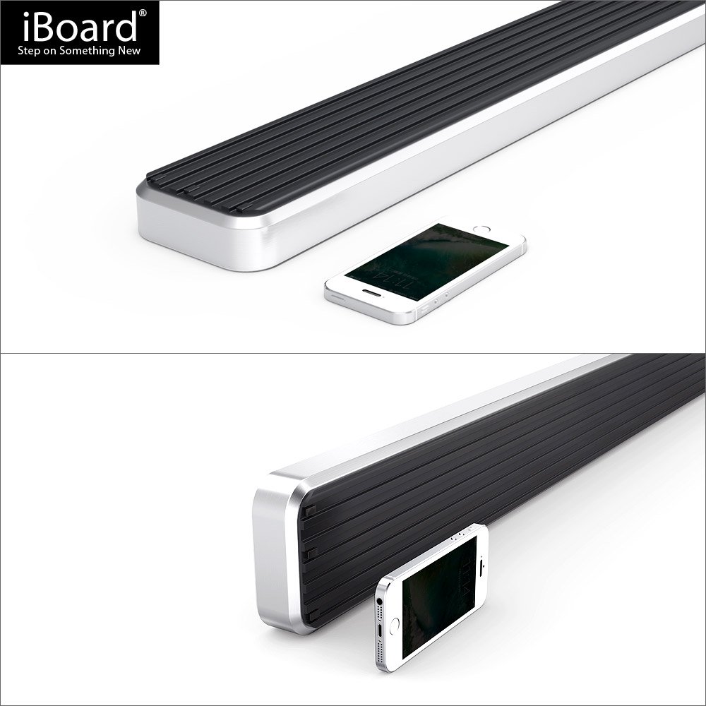APS Premium 4in Running Boards Compatible with Ford F150 SuperCrew Cab & 17-24 F250 15-24