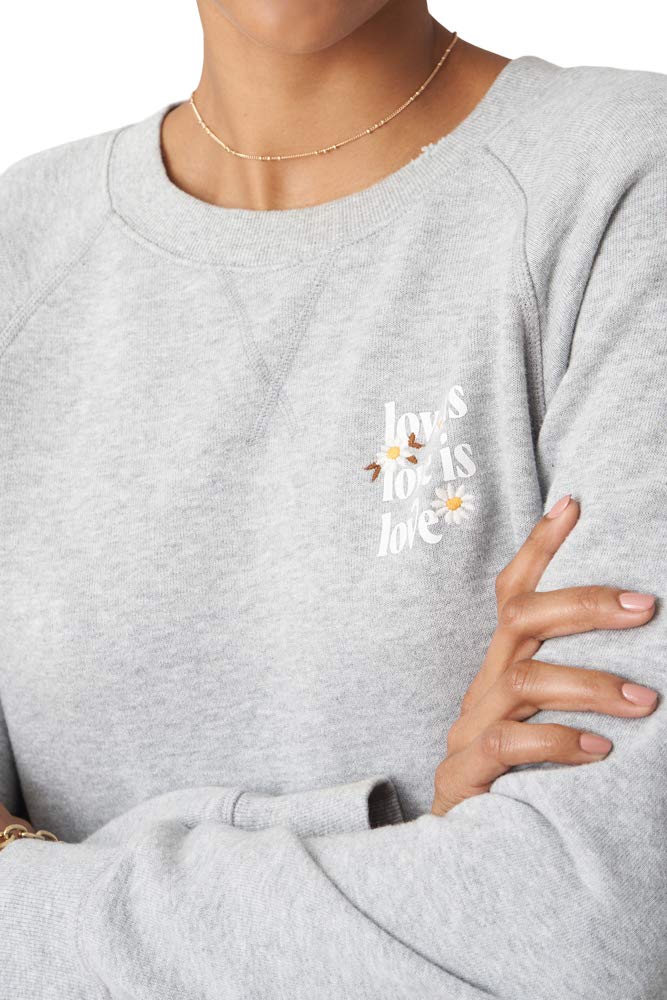 Bandier x Sincerely Jules_The Juniper Crew Neck Sweatshirt Vintage Heather Grey Embroidered-M