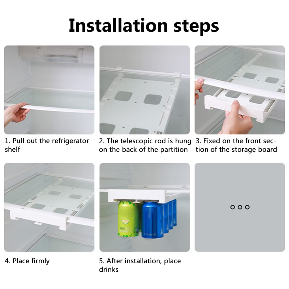 ariarly Soda Can Organizer for Refrigerator, Hanging Refrigerator Organizer Bins,Beverage Can Dispenser Holder, Soda Can Organizer for Freezer Cabinet Countertops Fridge Kitchen Organization