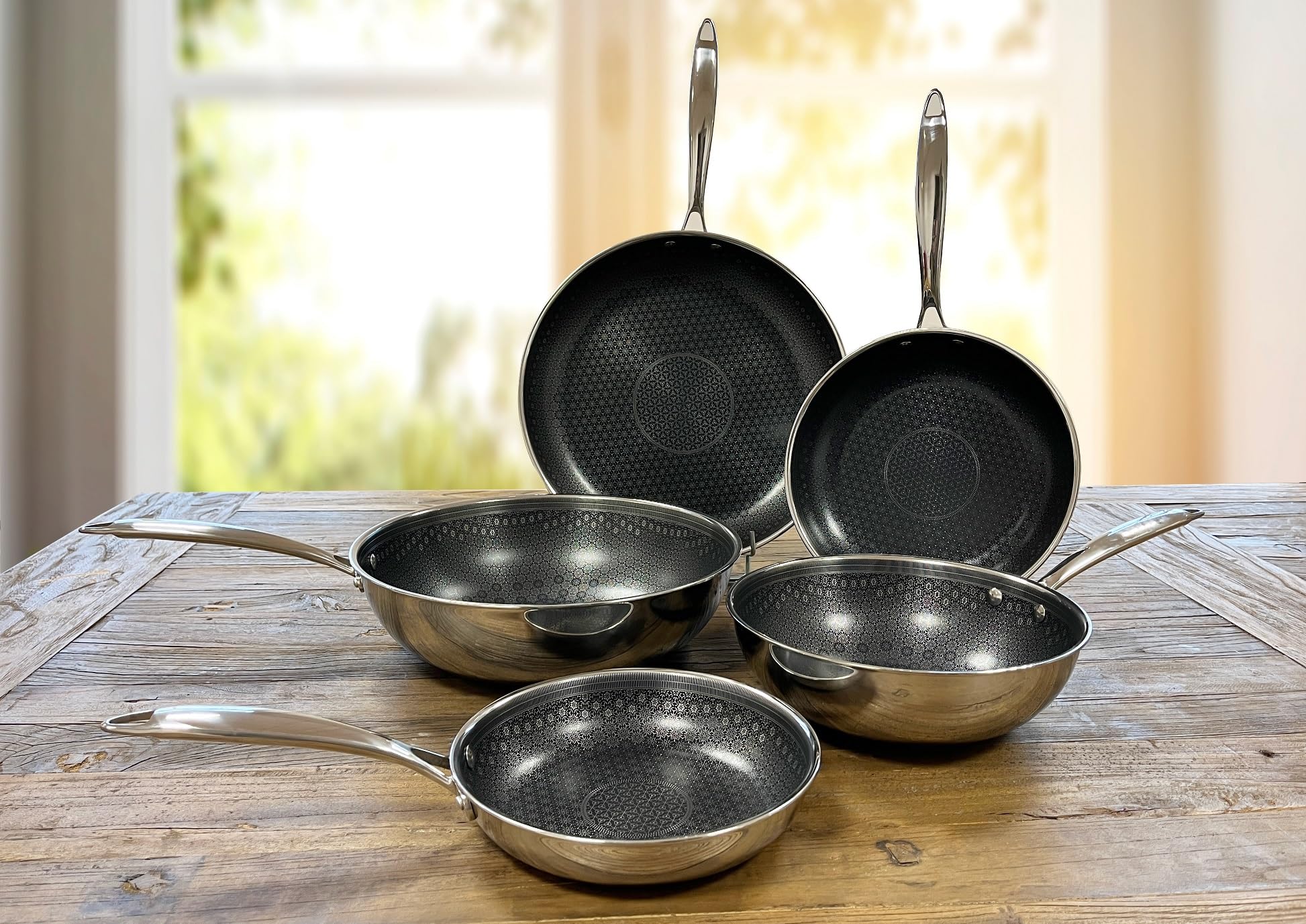 Black Cube CeramicQR Cookware Made In France Quick Release Chef's Pan/Wok - 9.5-Inch - Stainless Steel Wok Pan - Induction Wok Pans Hybrid Cookware