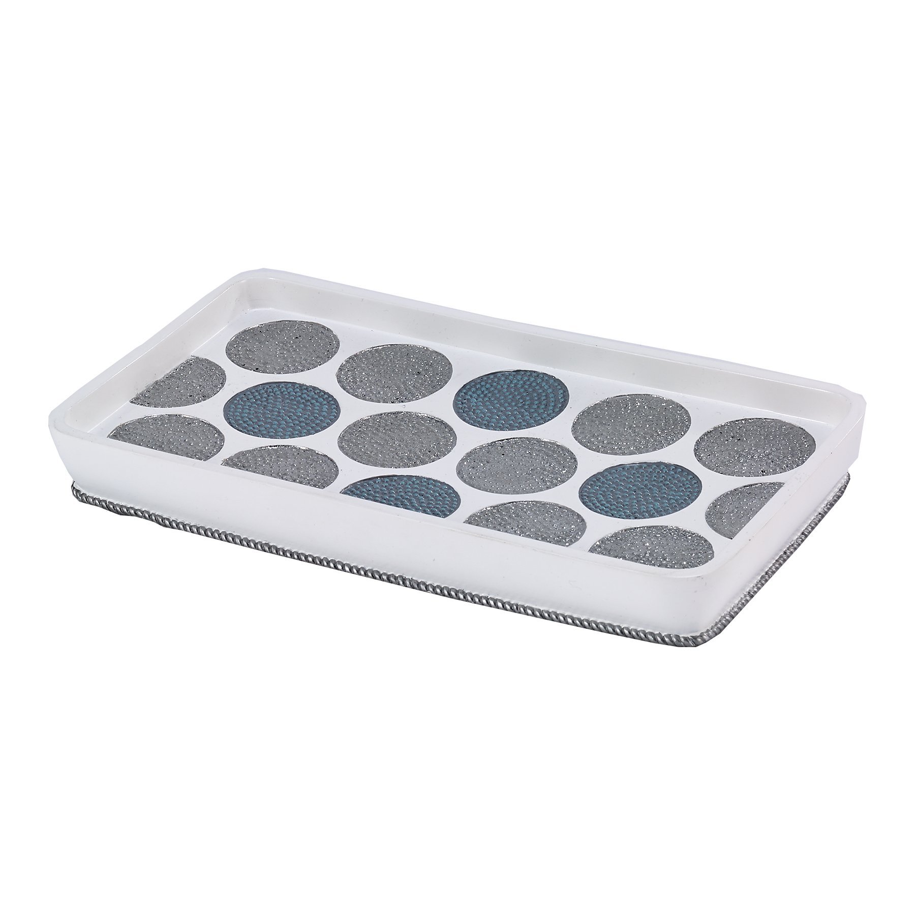 Avanti Linens - Vanity Tray, Countertop Decor for Home, Bathroom DƩcor (Dotted Circles Collection),White