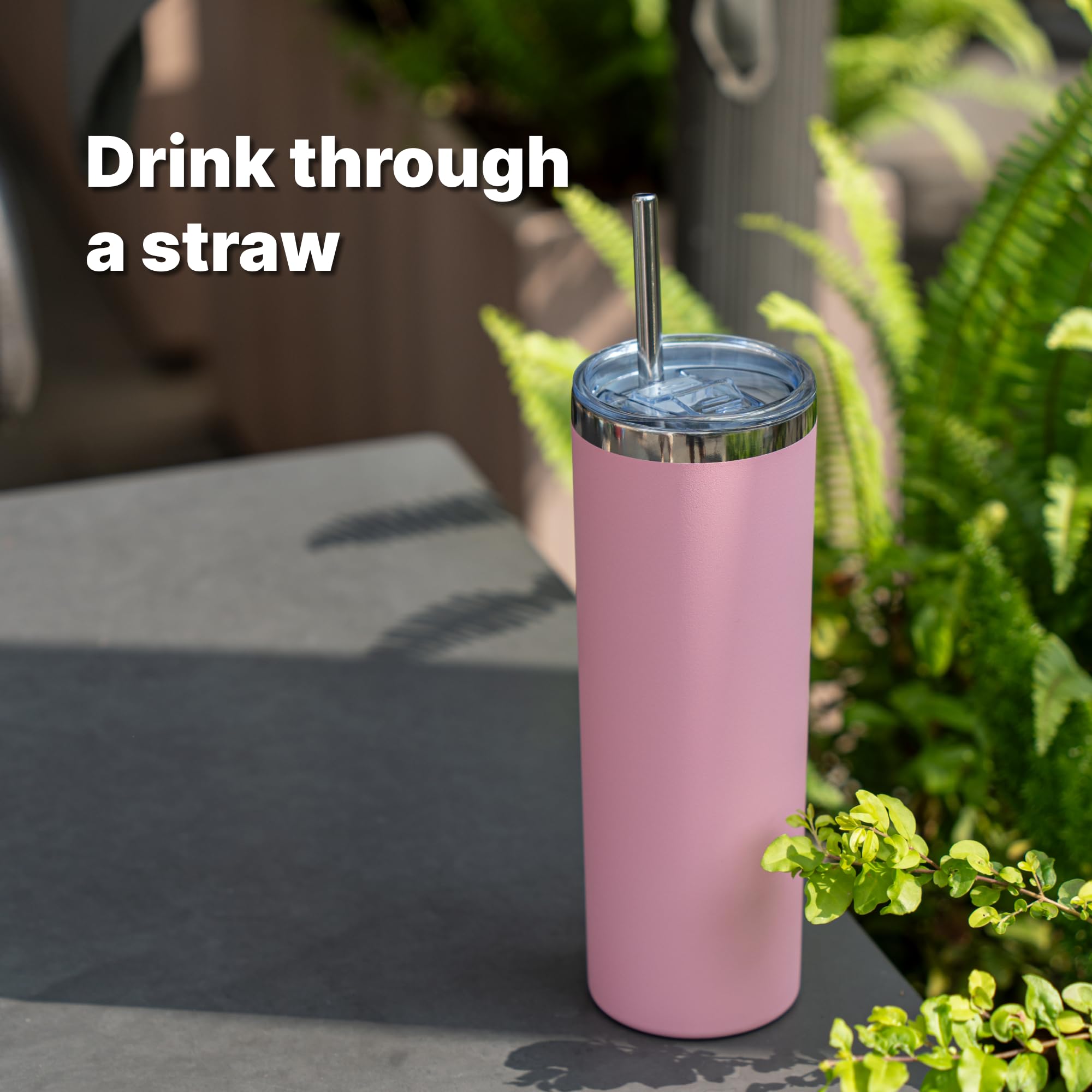 Bluwing 20 oz Skinny Tumbler Lids for SUNWILL, BJPKPK, koodee, Spill Proof Splash Resistant Covers Fits 2.73-2.75in Skinny Tumbler