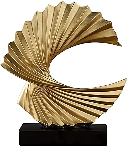 Resin Crafts Art Ornament Abstract Figurines Sculpture Desk Table Statue for Home Bedroom Living Room Garden Office - Golden