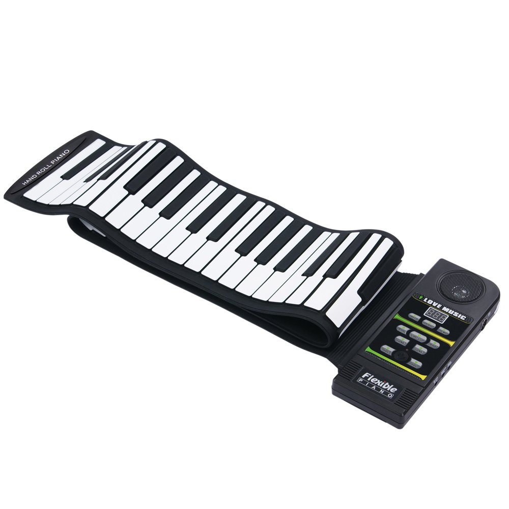 an-do-er 88 Key Electronic Piano Keyboard Silicon Flexible Piano with Loud Speaker and Foot Pedal