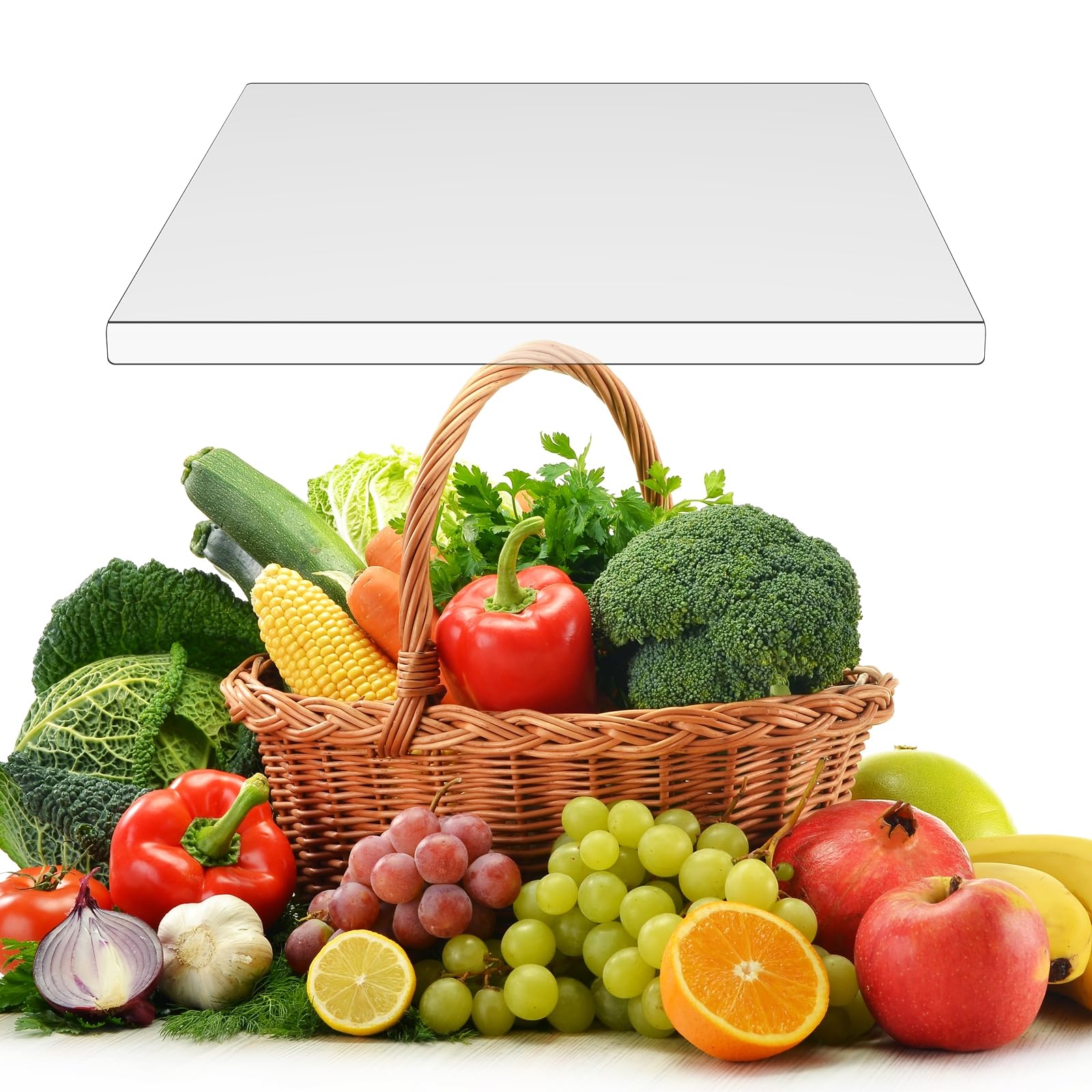 Acrylic Cutting Boards for Kitchen Counter,24x18 In Clear Cutting Board with Lip,Acrylic Cutting Boards with Non Slip for Kitchen Countertop Protection