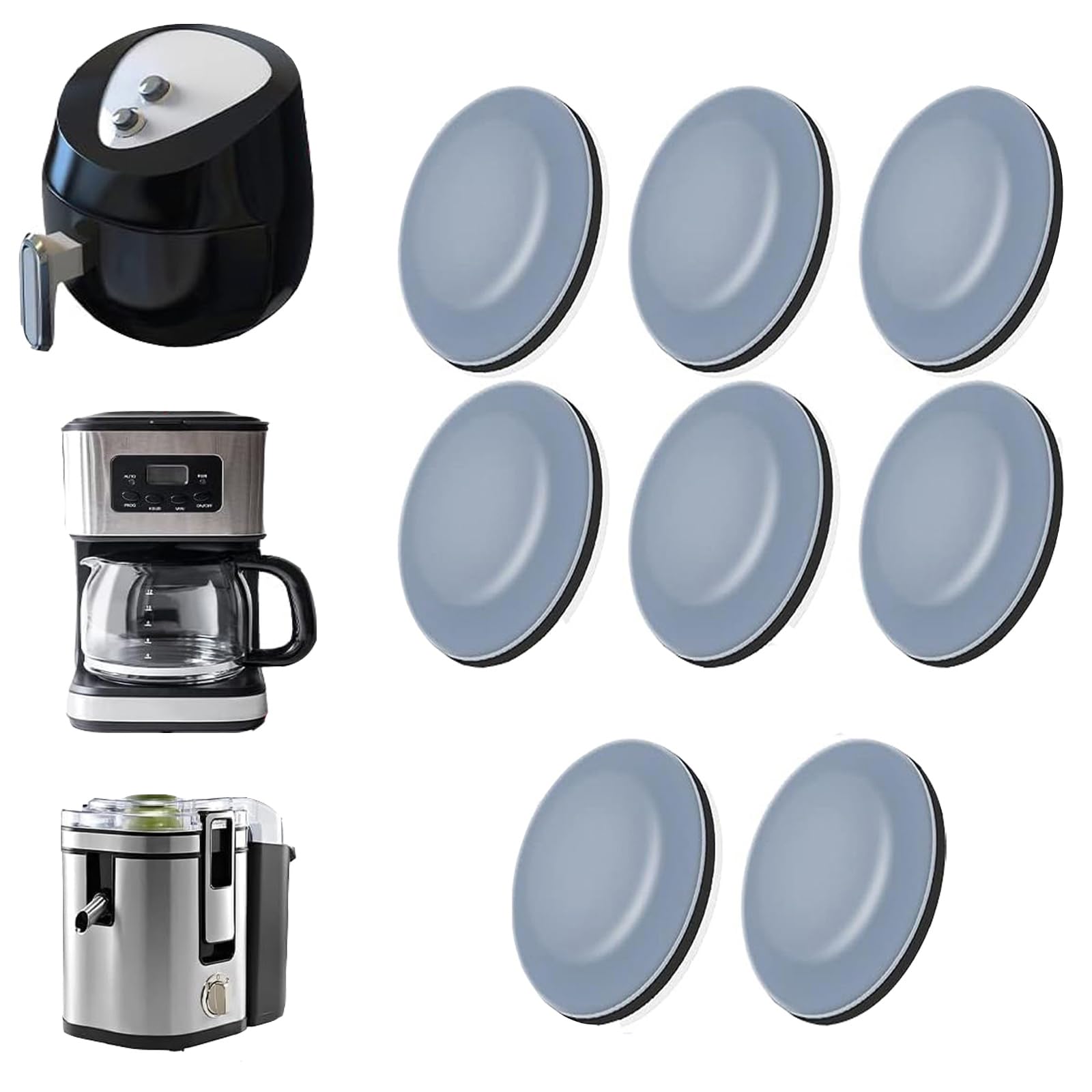 Appliance Sliders for Kitchen Appliances, 24 PCS Easy Moving & Saving Space Self Stick Appliance Slider for Most Countertop Small Kitchen Appliance Coffee Maker, Air Fryer, Pressure Cooker