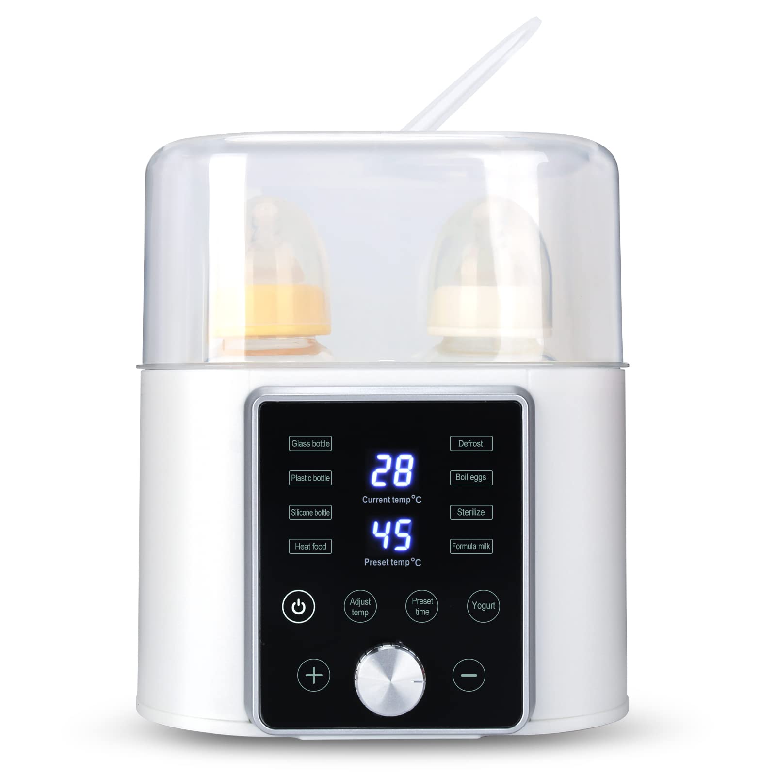 Baby Bottle Warmer, 8-in-1 Bottle Warmer for Breastmilk or Formula with Smart Temperature Control & Timer, Fast Baby Food Heater&Defrost Without Any Losing Nutrition