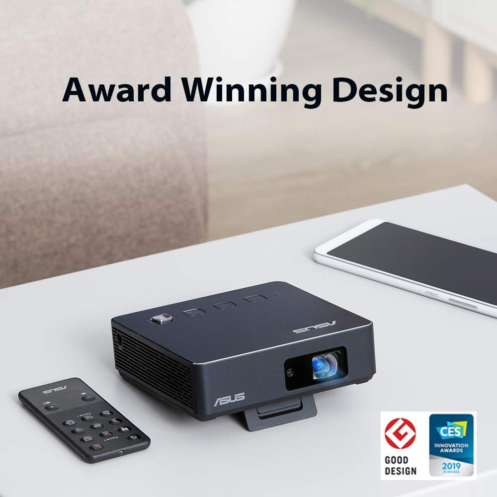 ASUS ZenBeam S2 Portable Mini Wireless Projector with Speakers 500 Lumens Native 720P USB-C HDMI Auto Keystone I Up to 3.5 Hours Battery | 2 Years Warranty