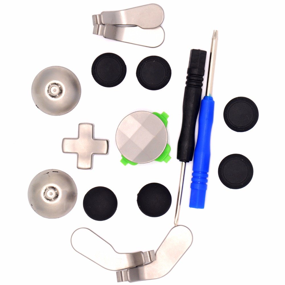 CtrlDepot 15-in-1 Replacement Parts for Xbox one Elite Controller Parts for Xbox one Accessories Swap Thumbsticks + 4 Paddles + 2 D-Pads Elite Controller [Black]