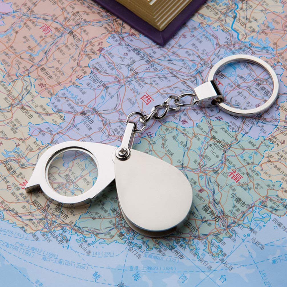 ARTIBETTER Magnifying Glass Keychain 15x Handheld Pocket Magnifier Small Folding Hand Held Magnifier for Reading Coins Hobby Travel