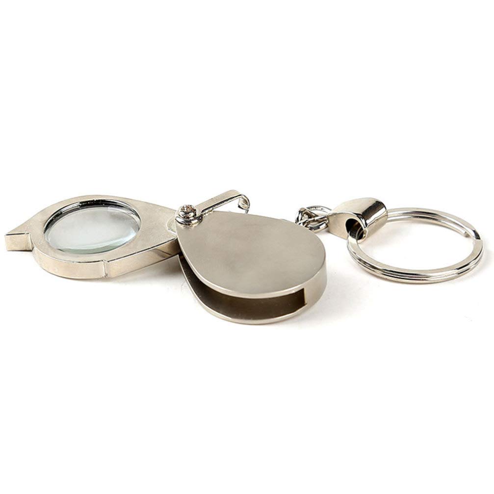ARTIBETTER Magnifying Glass Keychain 15x Handheld Pocket Magnifier Small Folding Hand Held Magnifier for Reading Coins Hobby Travel